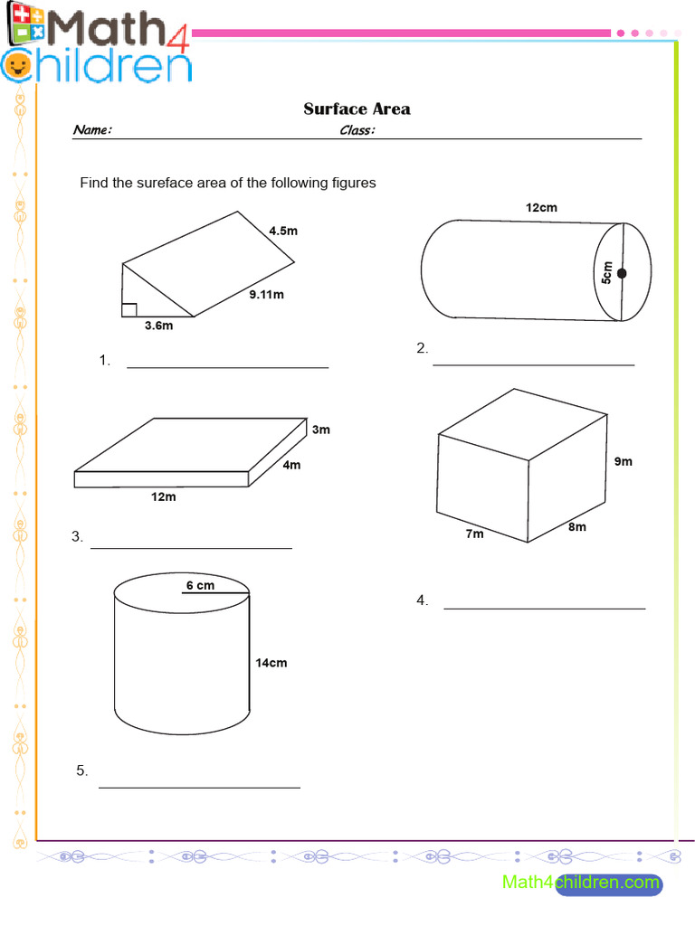 Surface Area of Complex Figures 002 | PDF