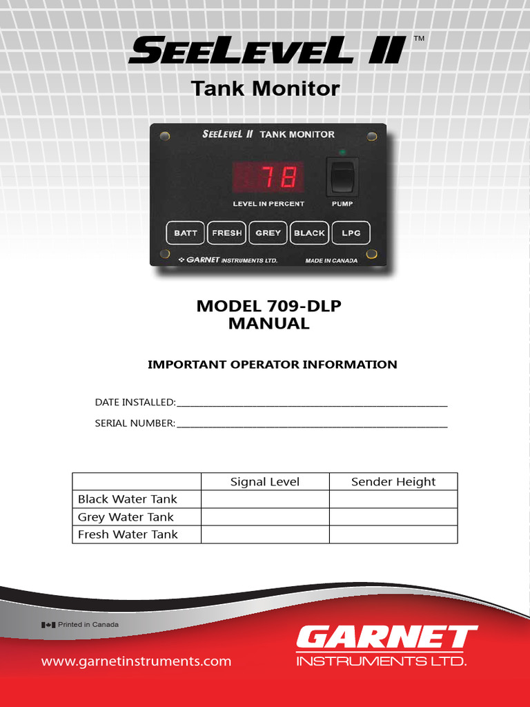 SEELEVEL II Tank Monitor Manual 709-DLP | PDF | Electrical Connector ...