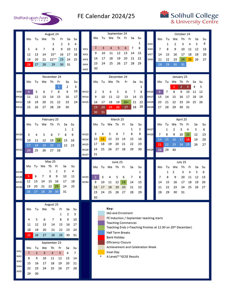 FE Calendar 24-25 | PDF