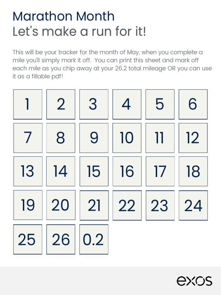 Marathon Month Tracker | PDF