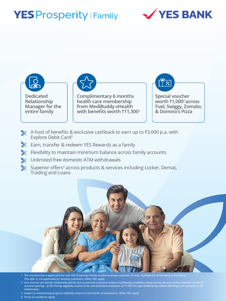 YES Prosperity Family Leaflet | PDF | Credit Card | Debit Card