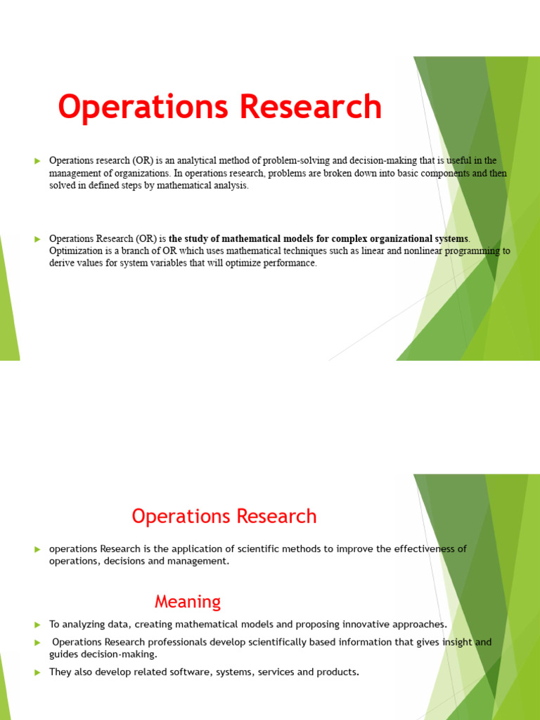 Introduction of Operation Research | PDF | Operations Research | Data Analysis