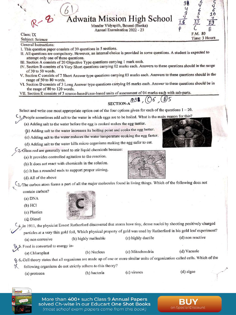 Adwaita Mission High School Paper 14 | PDF