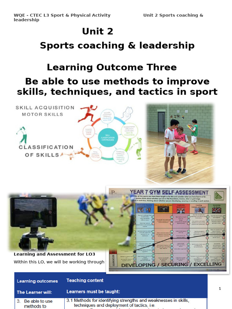 Sports Coaching: Skill Improvement Methods | PDF | Leadership | Sports