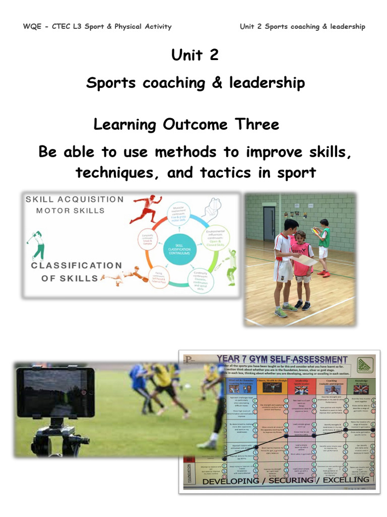 Unit 2 LO3 Workbook (FULL) | PDF | Leadership | Sports