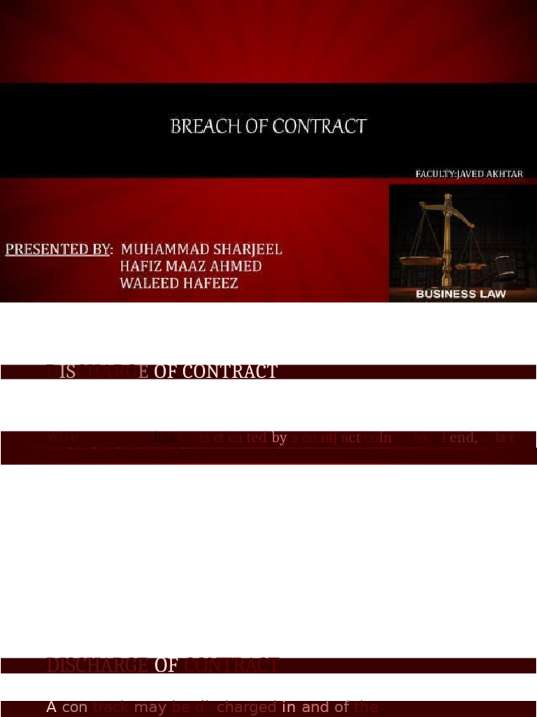 Understanding Breach of Contract | PDF | Civil Law (Legal System) | Business Law