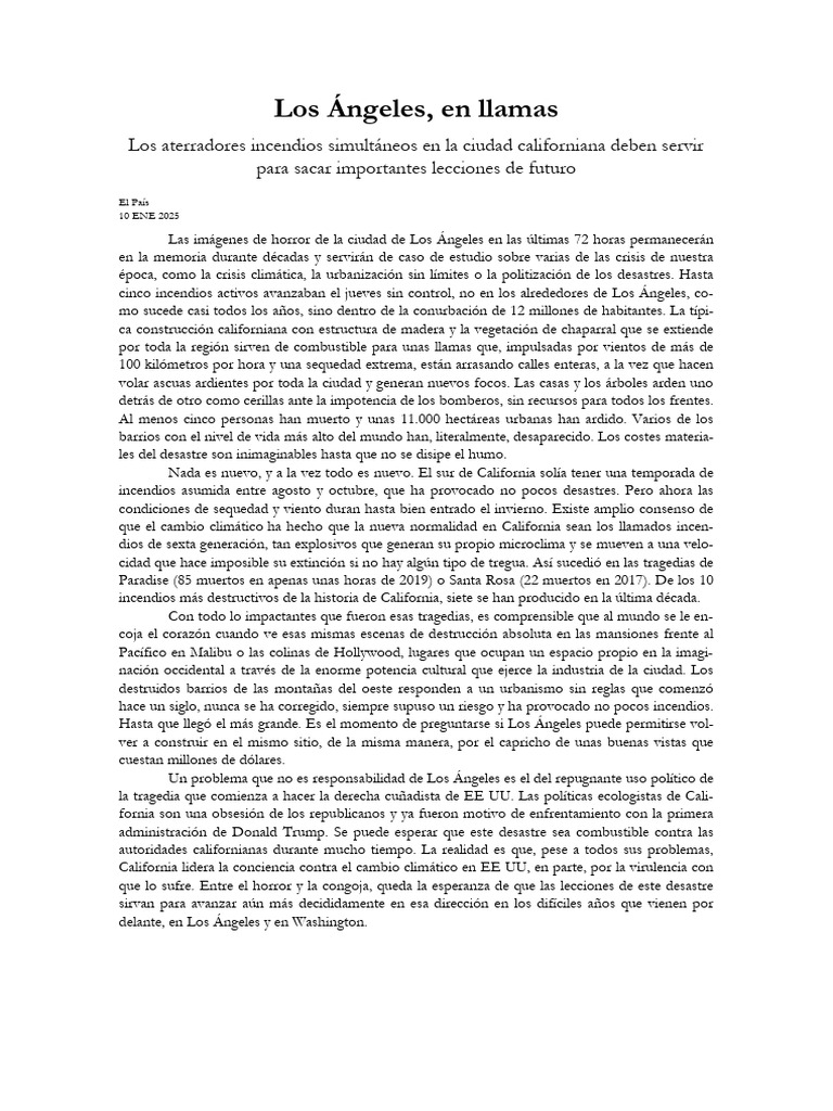 Los Ángeles, en llamas | PDF | California