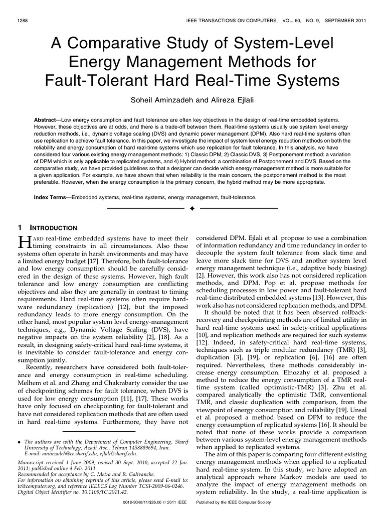 A Comparative Study of System-Level Energy Management Methods For Fault-Tolerant Hard Real-Time ...