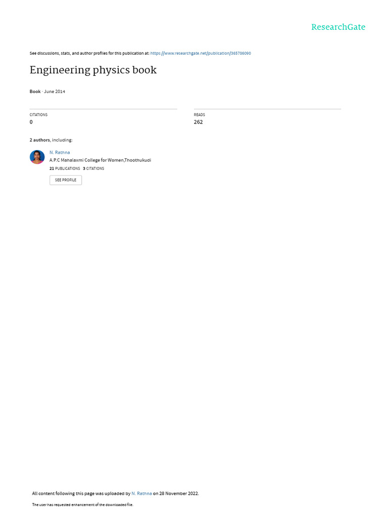Engineering Physics Book | PDF