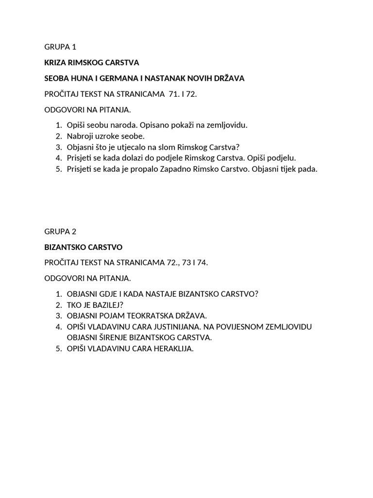 Grupni Rad - Pad ZRC, Kršćanstvo, Bizant, Islam | PDF