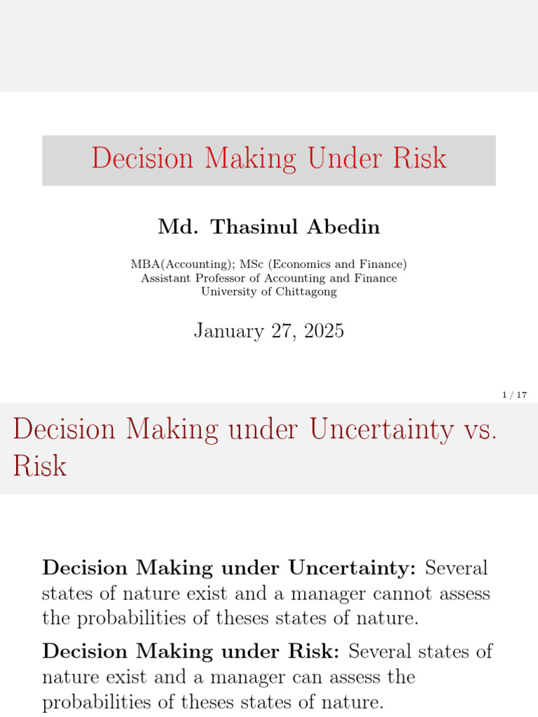 Operations Research Lesson 4-1 | PDF | Decision Making | Probability Theory