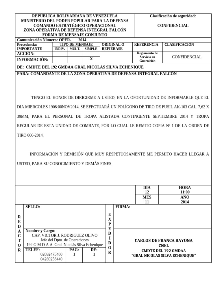 Comunicacion A La Zodi Poligono | PDF