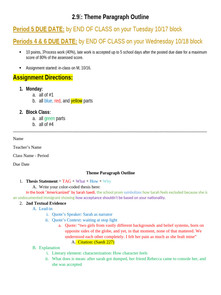 2.10 - Theme Paragraph Outline-B29eea-6b6a08 | PDF