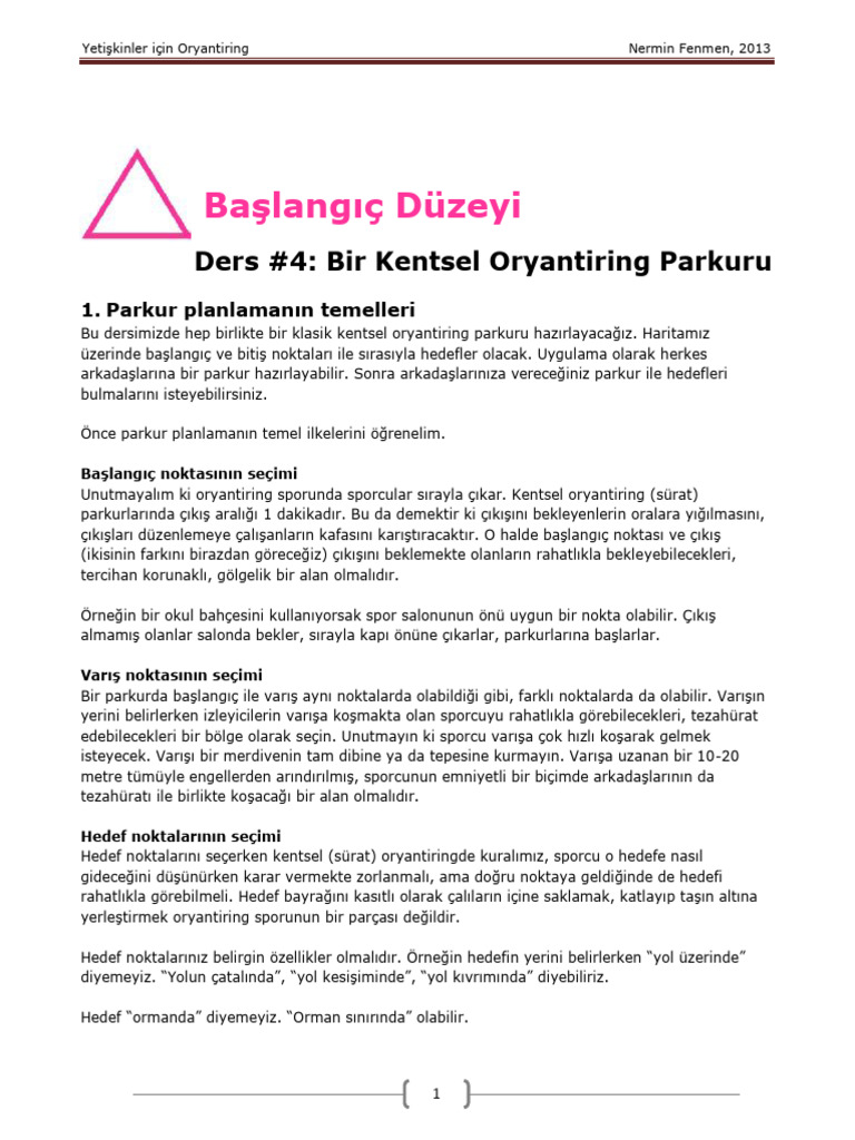 bd4 Bir Kentsel Oryantiring Parkuru | PDF
