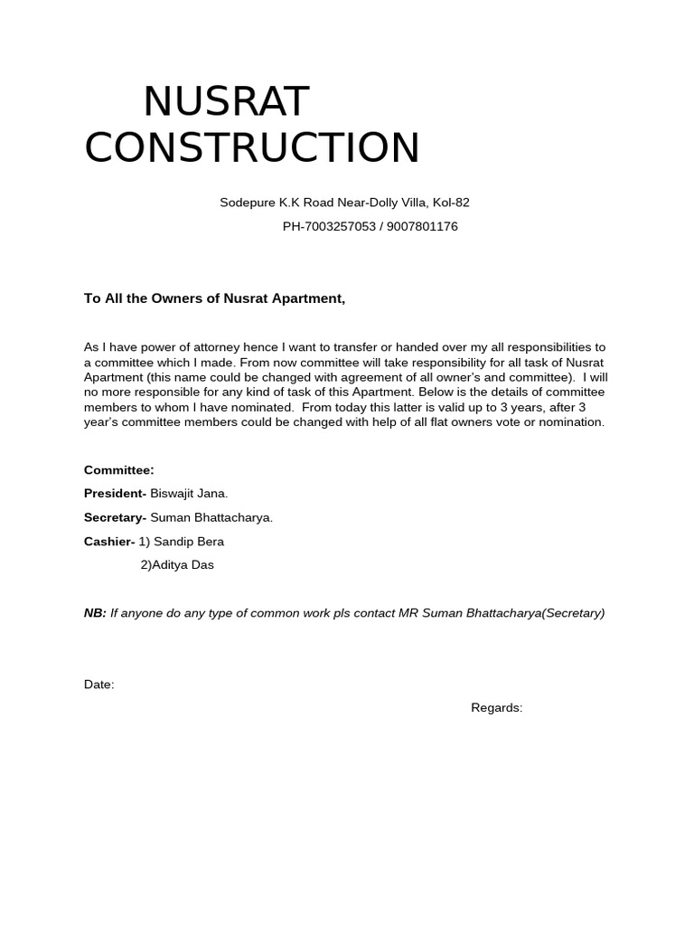 NUSRAT CONSTRUCTION | PDF