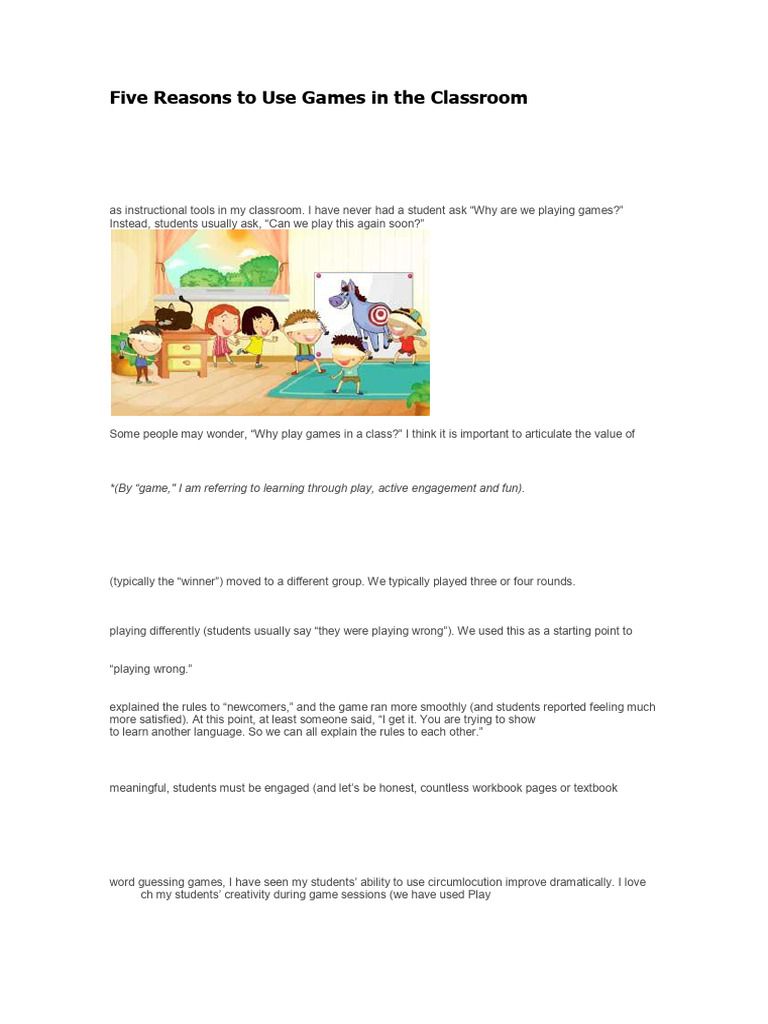 Five Reasons To Use Games in The Classroom | PDF | Memory | Neuroscience