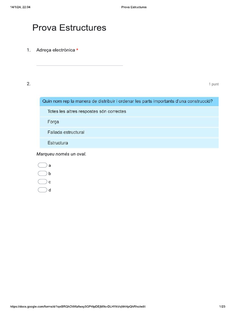 Prova Test Estructures | PDF