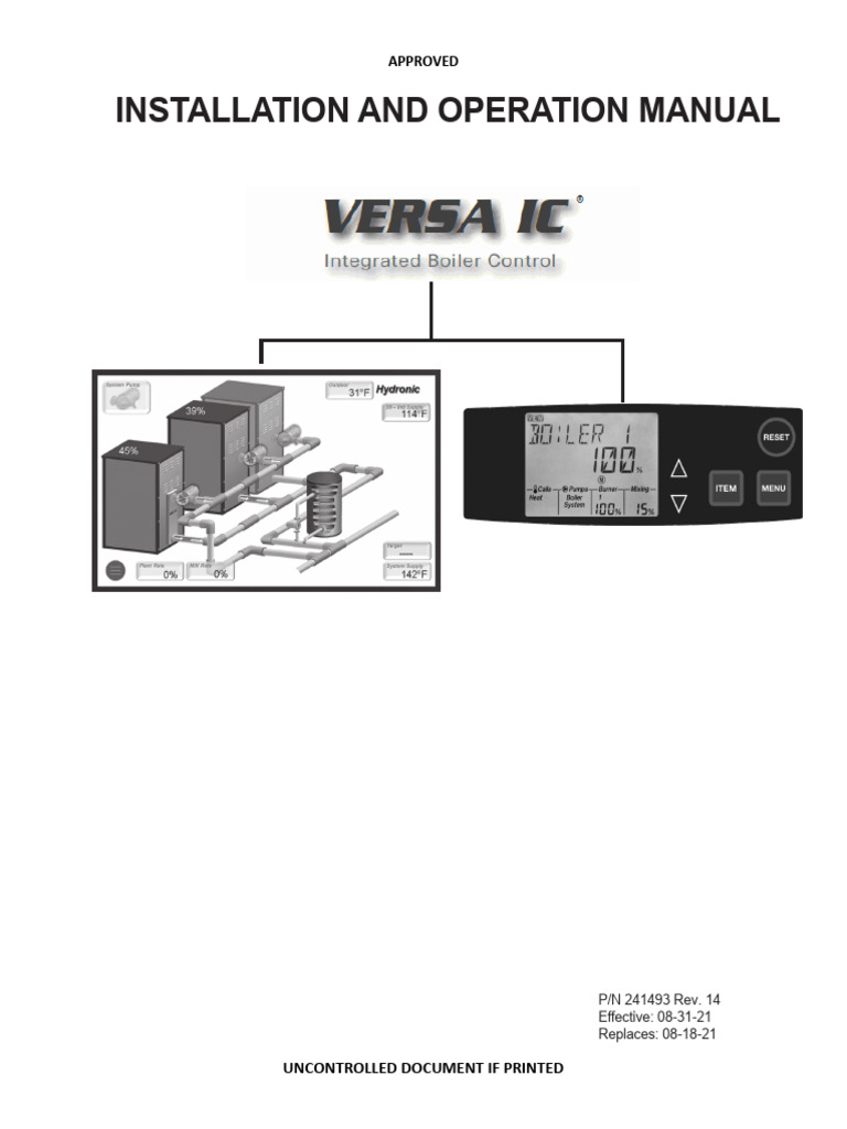 Versa IC Boiler Control Manual | PDF | Menu (Computing) | Touchscreen