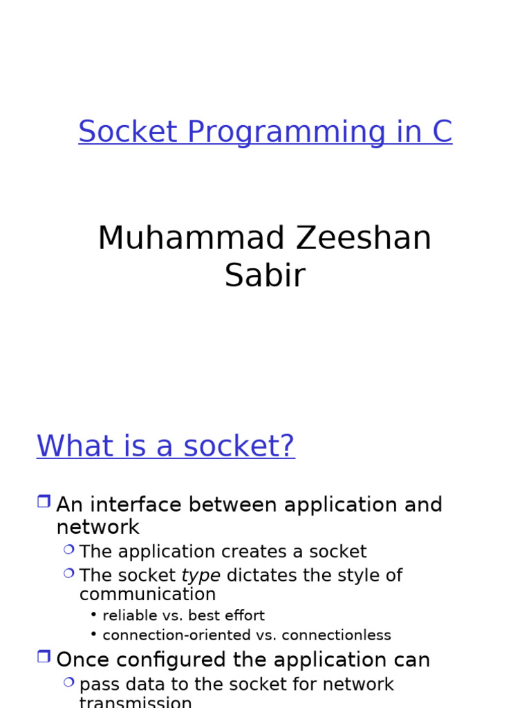 Lecture 12 Windows - Sockets | PDF | Port (Computer Networking ...