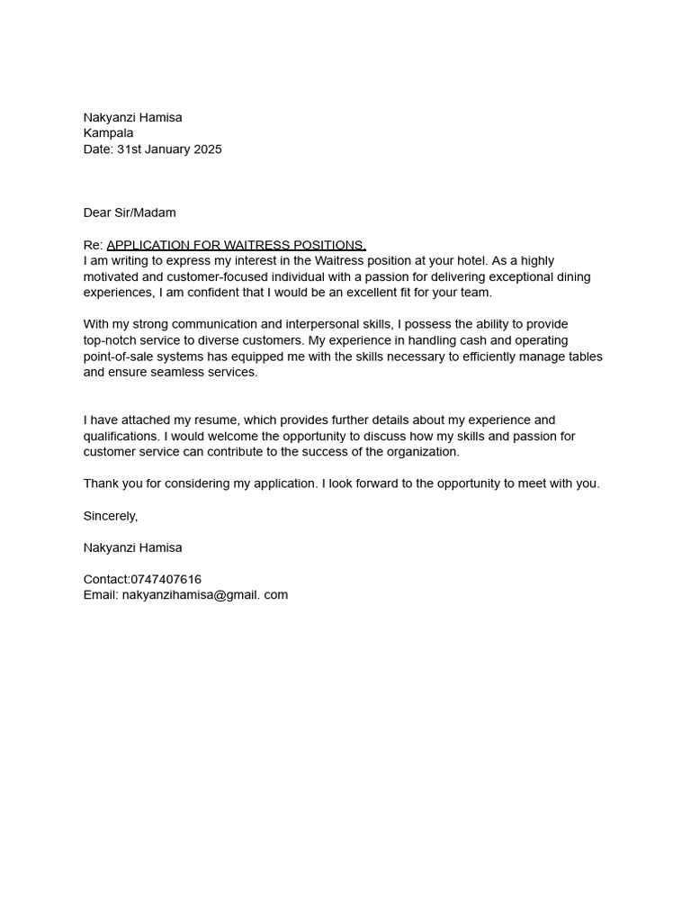 Application Letter | PDF