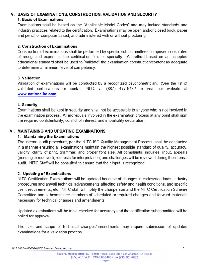 WI-7-2-06-Rev - NITC-rules-and-procedures-5 | PDF | Certification | Audit
