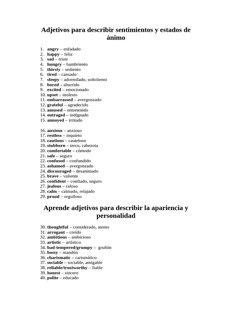 ADJETIVOS | PDF