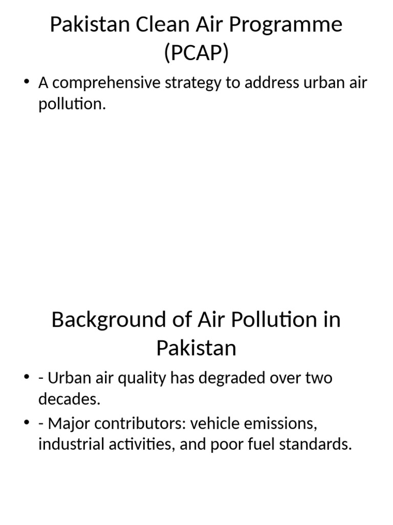PCAP Detailed Presentation | PDF | Air Pollution | Particulates