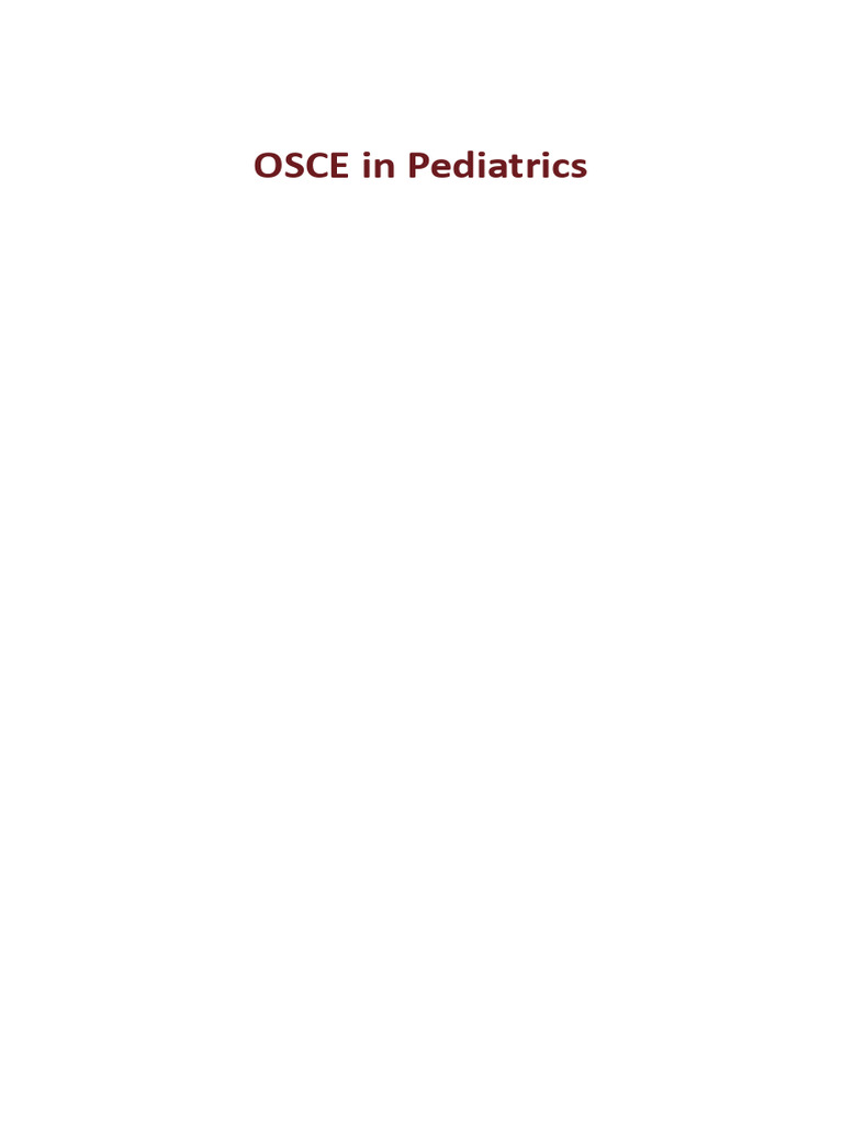 OSCE in Pediatrics 2nd | PDF | Rheumatoid Arthritis | Arthritis