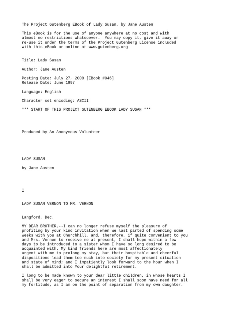 Lady Susan | PDF | Lady Susan