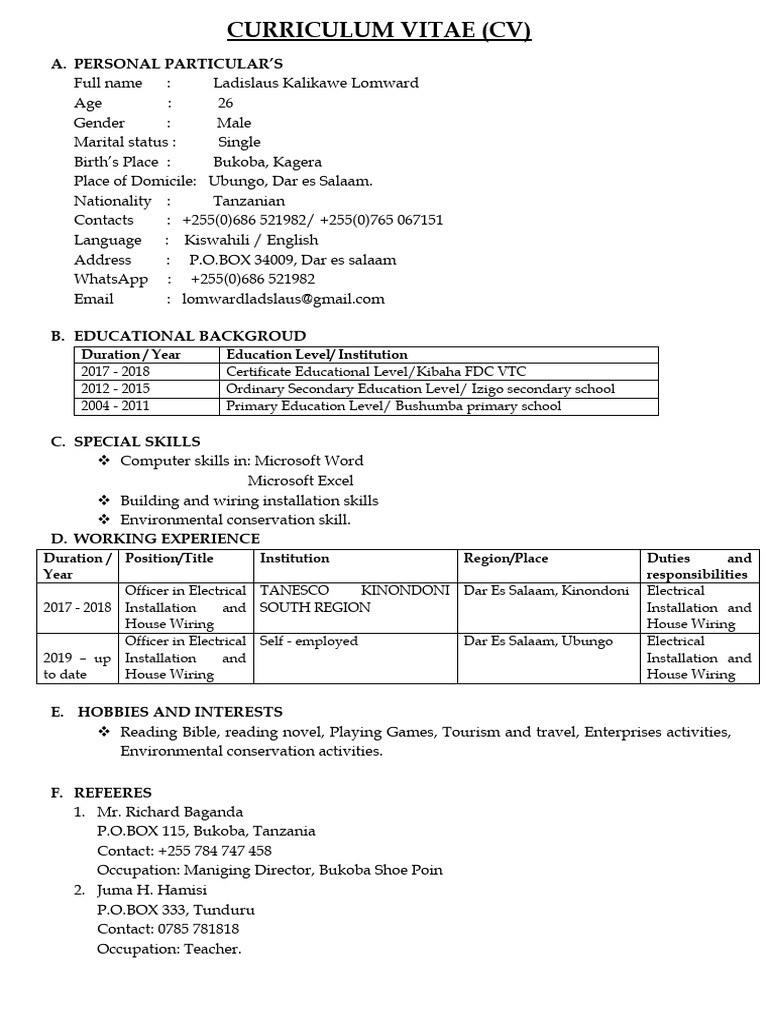 Ladislausi CV (1) | PDF