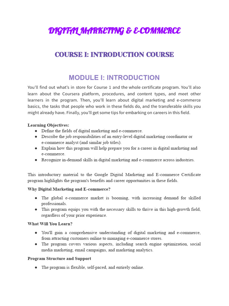 Google - DIGITAL MARKETING & E-COMMERCE | PDF | Digital Marketing | Search Engine Optimization