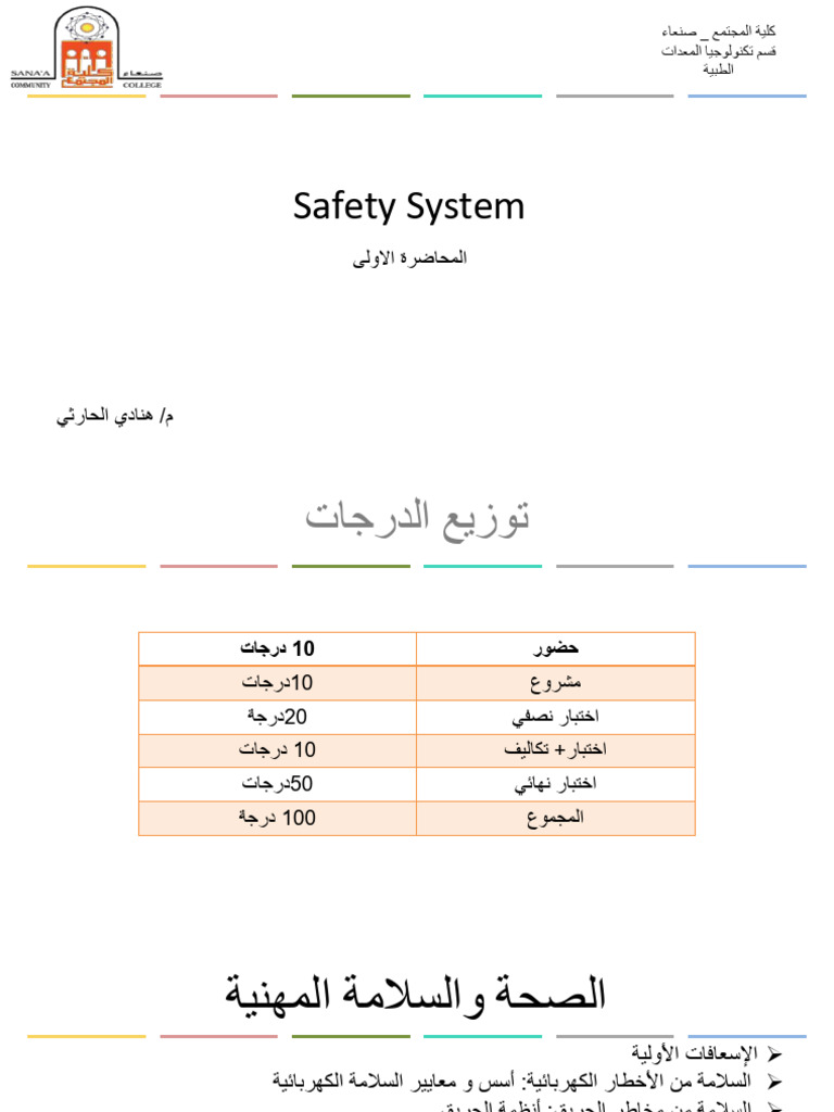 Hanadi Ali 1 اسس الامن والسلامة | PDF