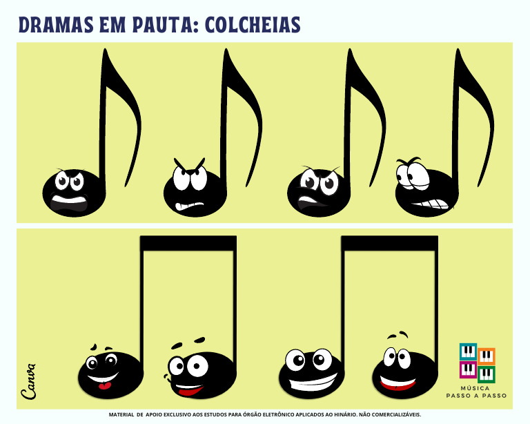 A Figura Da Colcheia e Exercícios 2 Ao 5 - Dramas em Pauta - Colcheias ...
