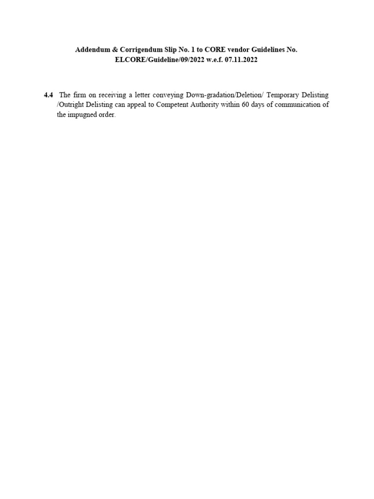 Vendor Guidelines Update Notice | PDF