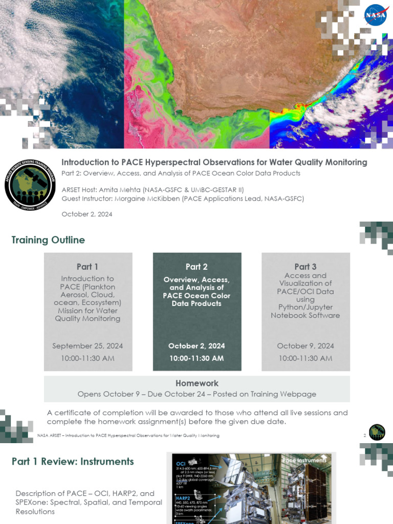 PACE Hyperspectral Data for Water Quality | PDF | Aquaculture ...