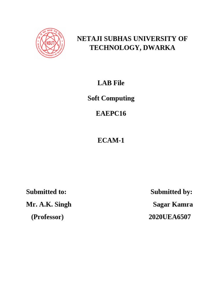 Soft Computing Lab Exercises | PDF | Fuzzy Logic | Mathematics