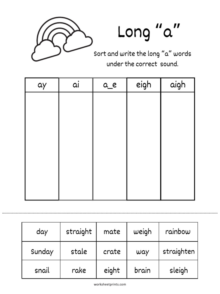 Sort and Write Long A Sound | PDF