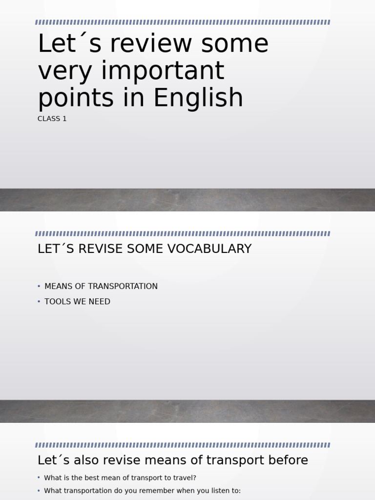 CLASS 1 - Let S Review Some Very Important Points | PDF