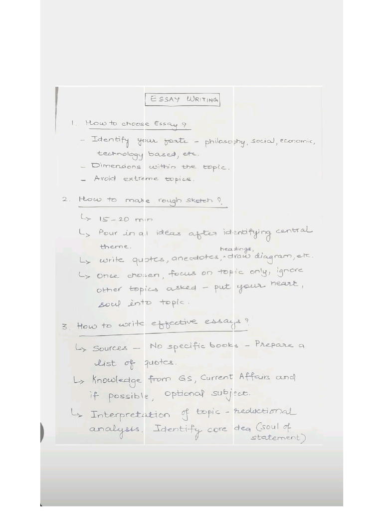Essay Notes | PDF