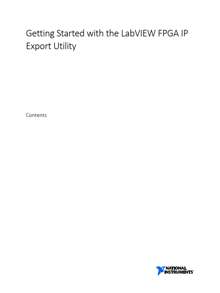 Labview Fpga Ip Export Utility Getting Started Guide Pdf Field
