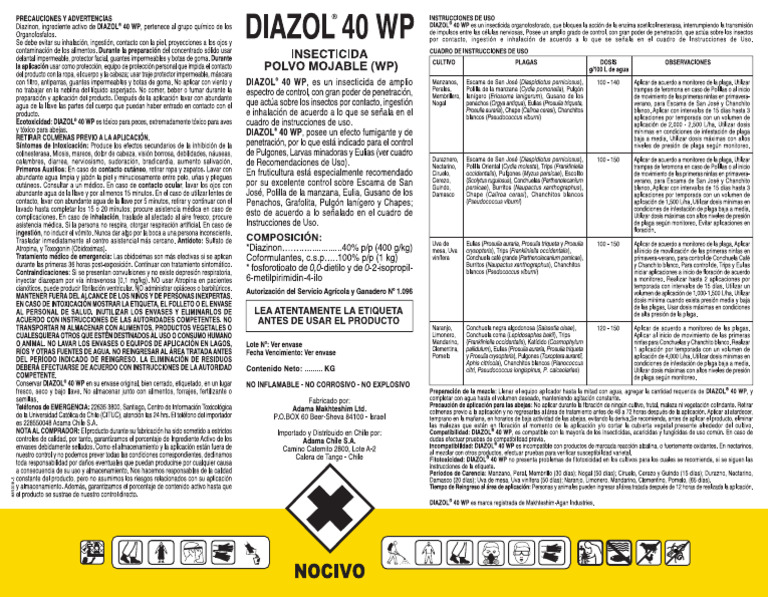 Etiqueta Diazol 40 2019 | PDF