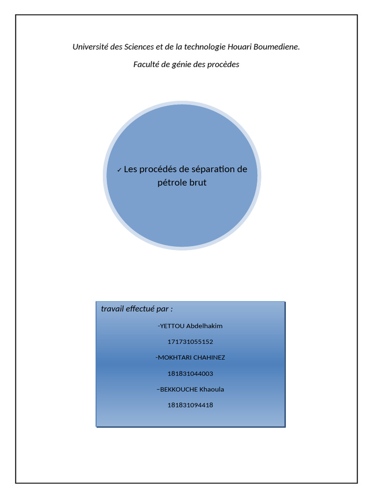 Procédés de séparation du pétrole brut | PDF | Essence (hydrocarbure ...