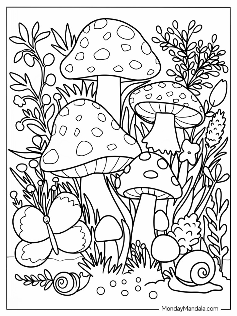 Mushrooms-Coloring-Sheet | PDF