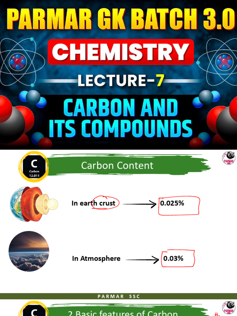 Carbon and Its Compounds PARMAR SSC | PDF | Carbon | Diatomic Molecule