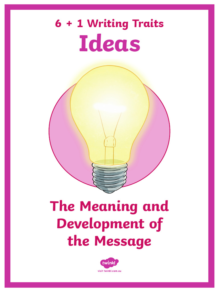 6 + 1 Writing Traits Ideas Display Poster | PDF