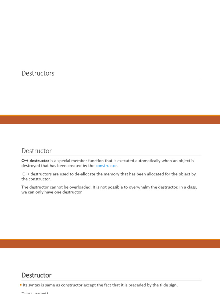 Destructors: Ms. Kanwal Lodhi | PDF