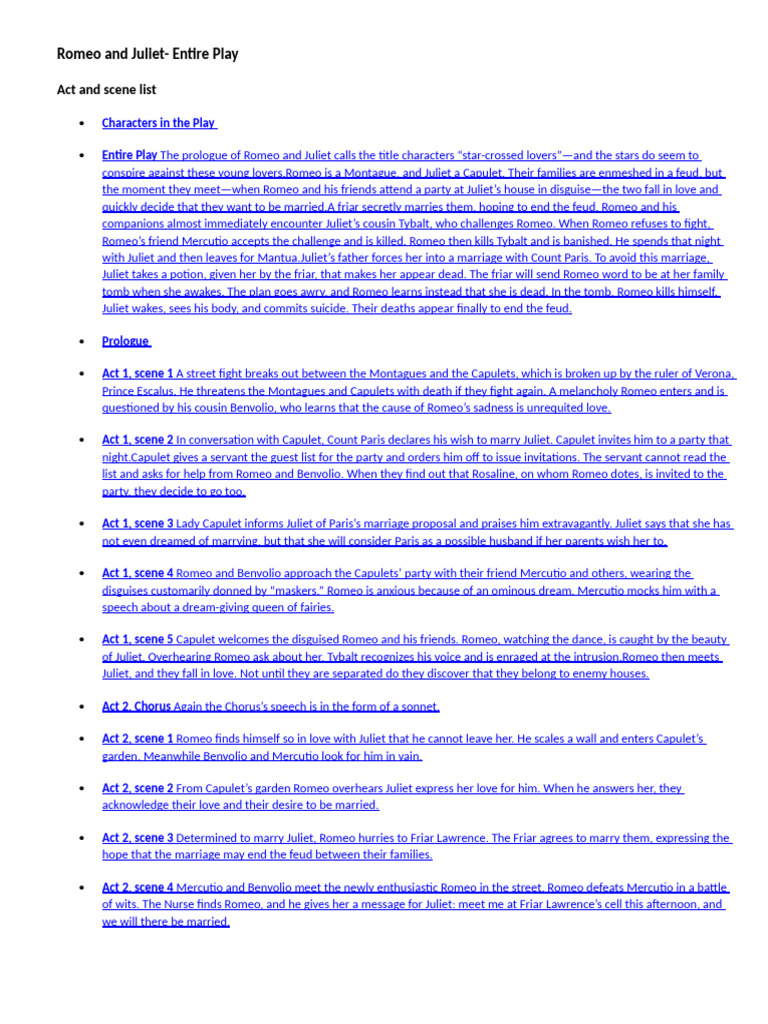 Romeo & Juliet | PDF | Characters In Romeo And Juliet | Romeo And Juliet