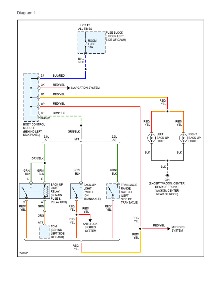 Circuito de Luces de Marcha Atrás | PDF | Car | Motor Vehicle