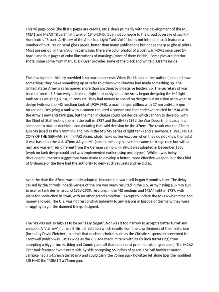 M3-M3A1-M3A3 Tanks in Detail Johnathan Forty Ian Allen 2002 | PDF ...