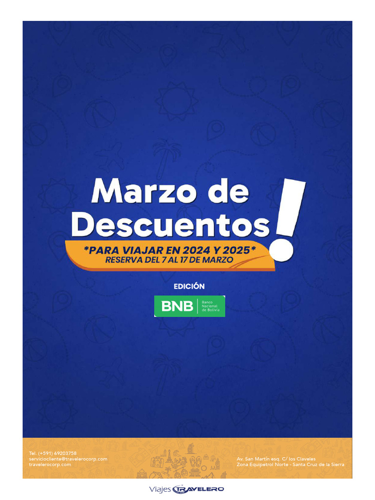 Catálogo de Viajes BNB - Travelero (7 Al 17 Mar 2024) | PDF | Recurso ...